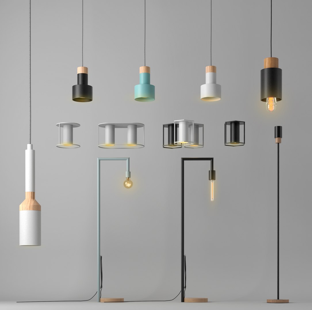 Set 12 lamps fild 3D model - TurboSquid 1378937