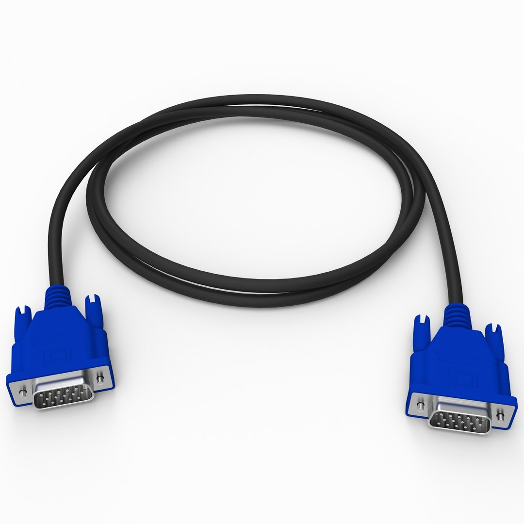 3d Model Vga Monitor Cable