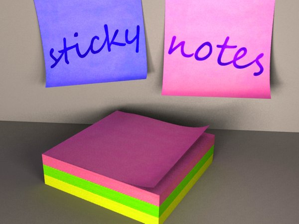 3d model sticky notes