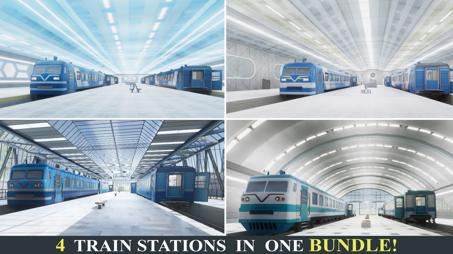 3D Subway Stations And Railway Trains Collection Model - TurboSquid 2388455