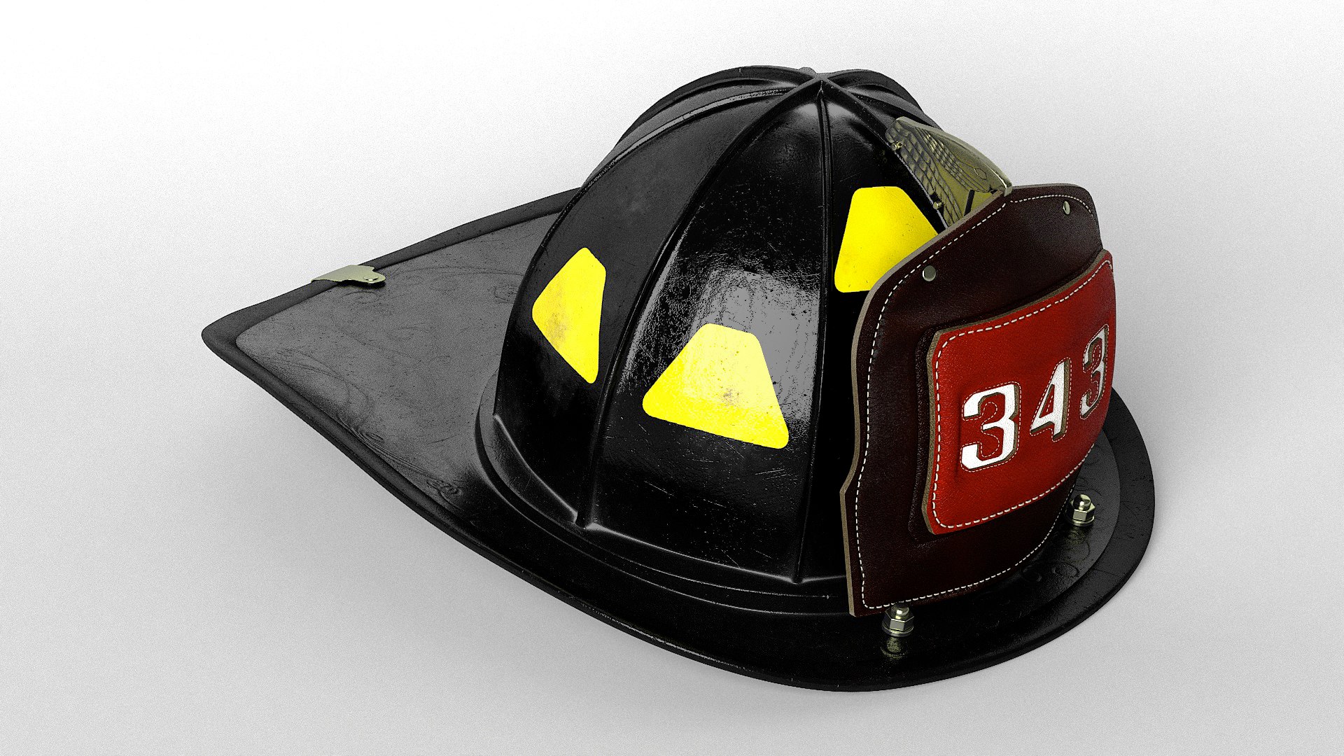 Firefighter Helmet With Number 343 3D Model - TurboSquid 2302680