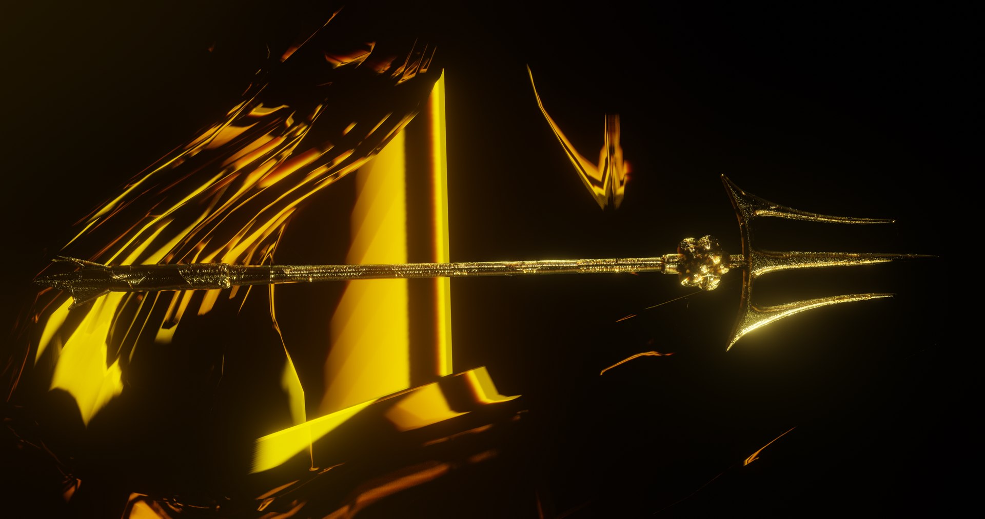 Shining Gold Trident 3D Model - TurboSquid 1998439