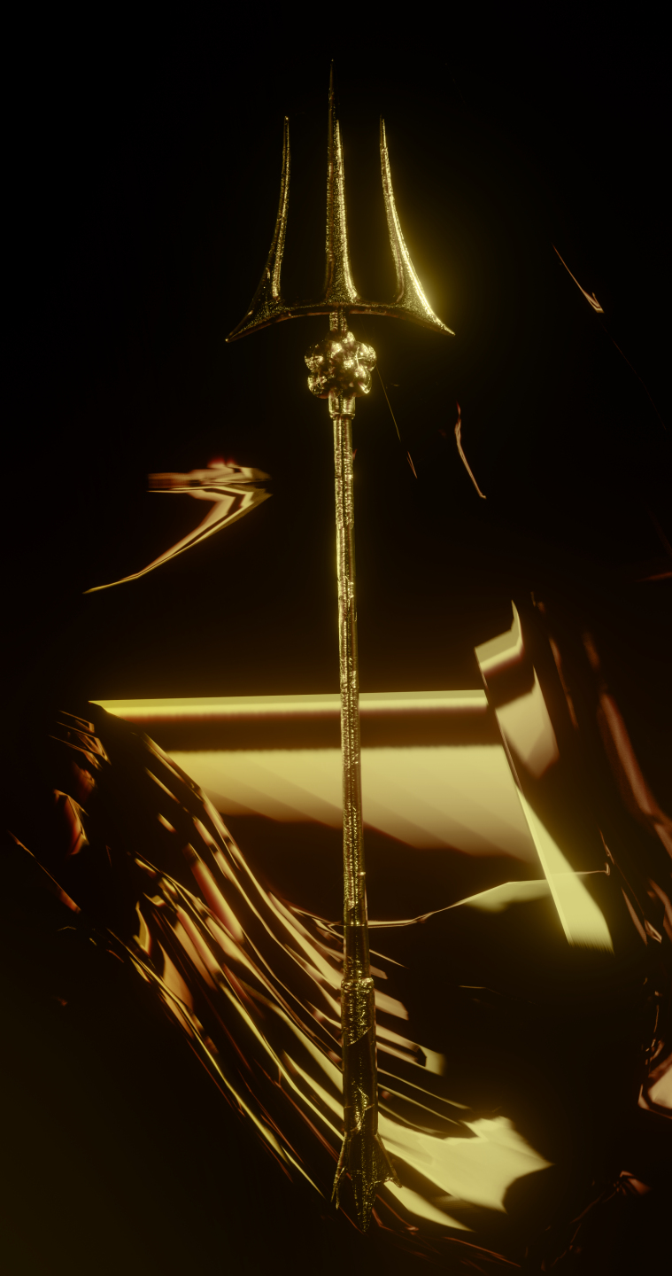 Shining Gold Trident 3D model - TurboSquid 1998439