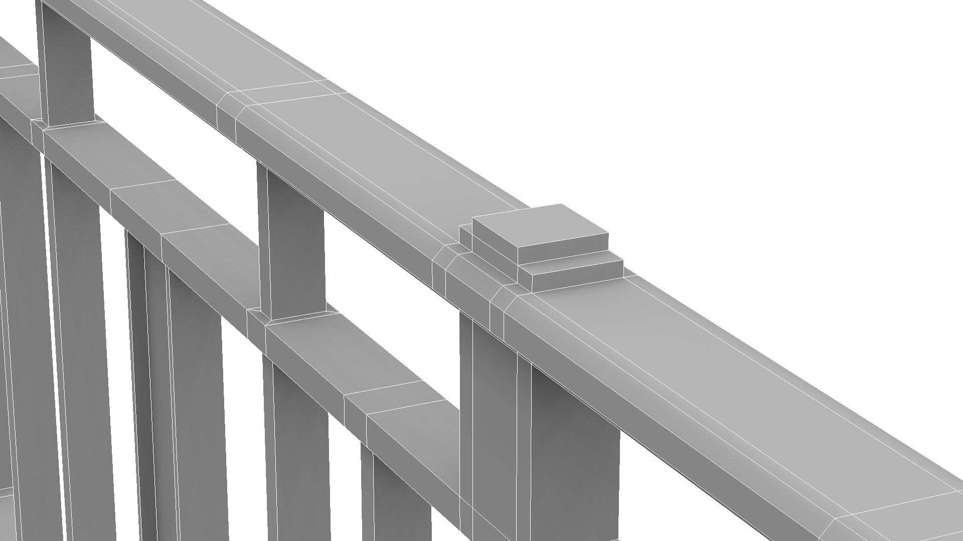 3D Rustic Stairs And Railings Kit Model - TurboSquid 2186621