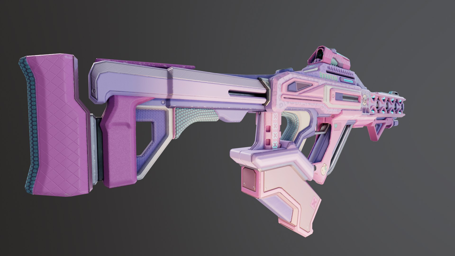 3D Model Pink Sci-Fi Assault Rifle - TurboSquid 2279175