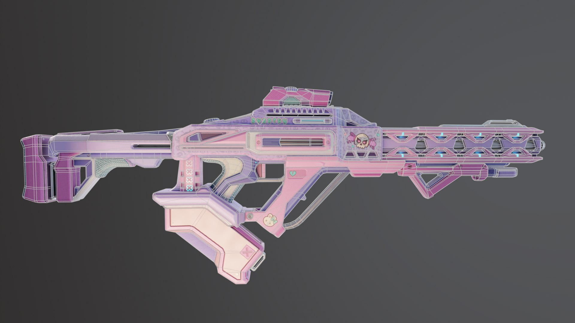 3D Model Pink Sci-Fi Assault Rifle - TurboSquid 2279175