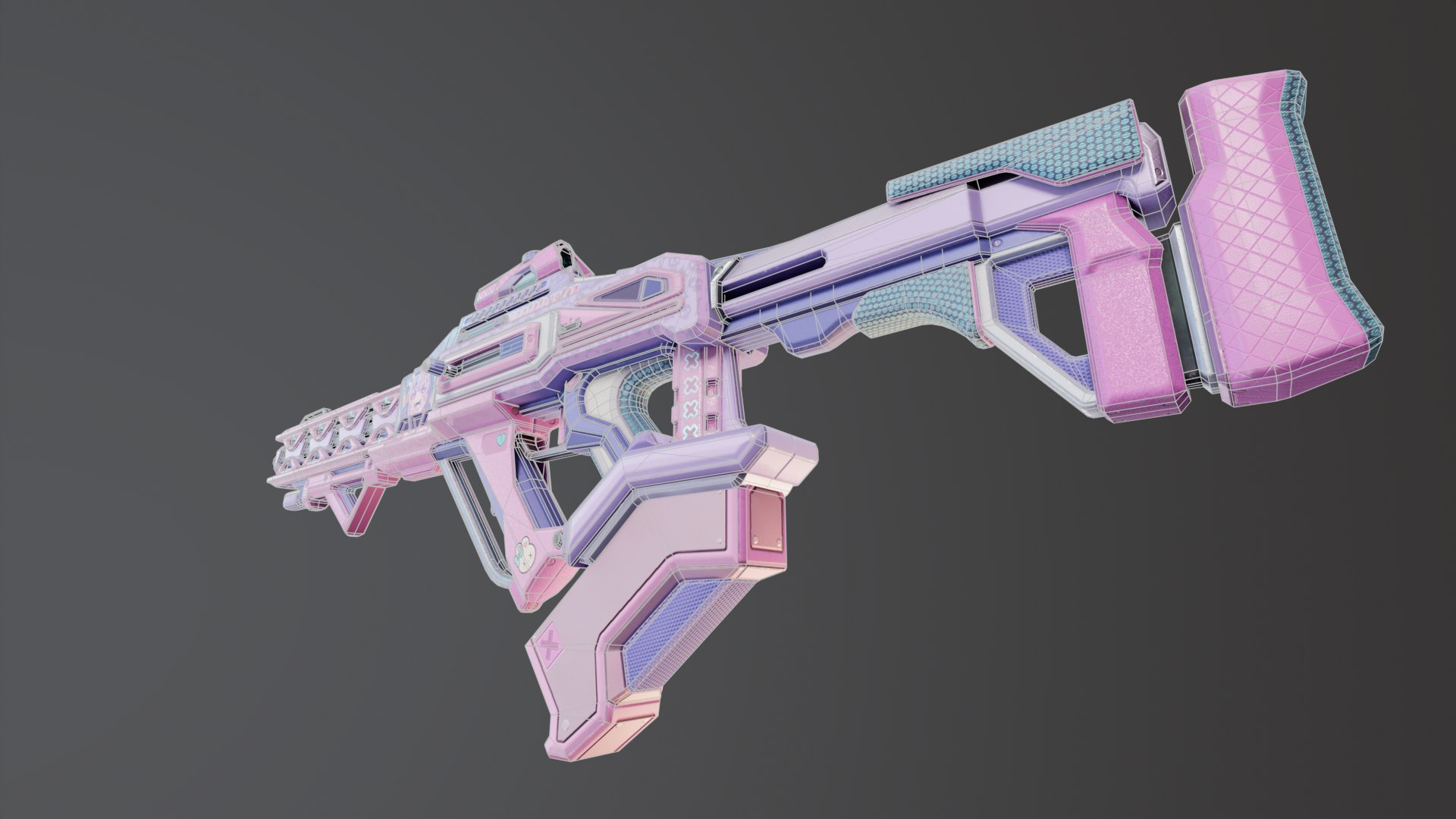 3D Model Pink Sci-Fi Assault Rifle - TurboSquid 2279175