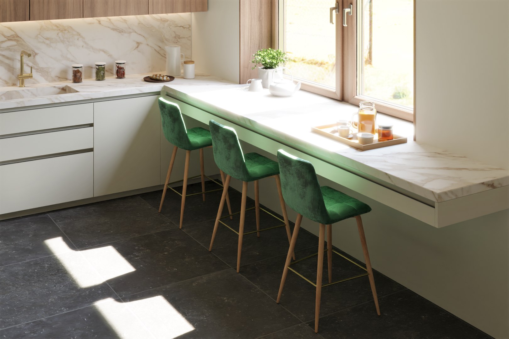 3D Modern L-Shape Kitchen 3D model model - TurboSquid 2045338