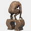 3d Model Modern Sculpture Crouching Man