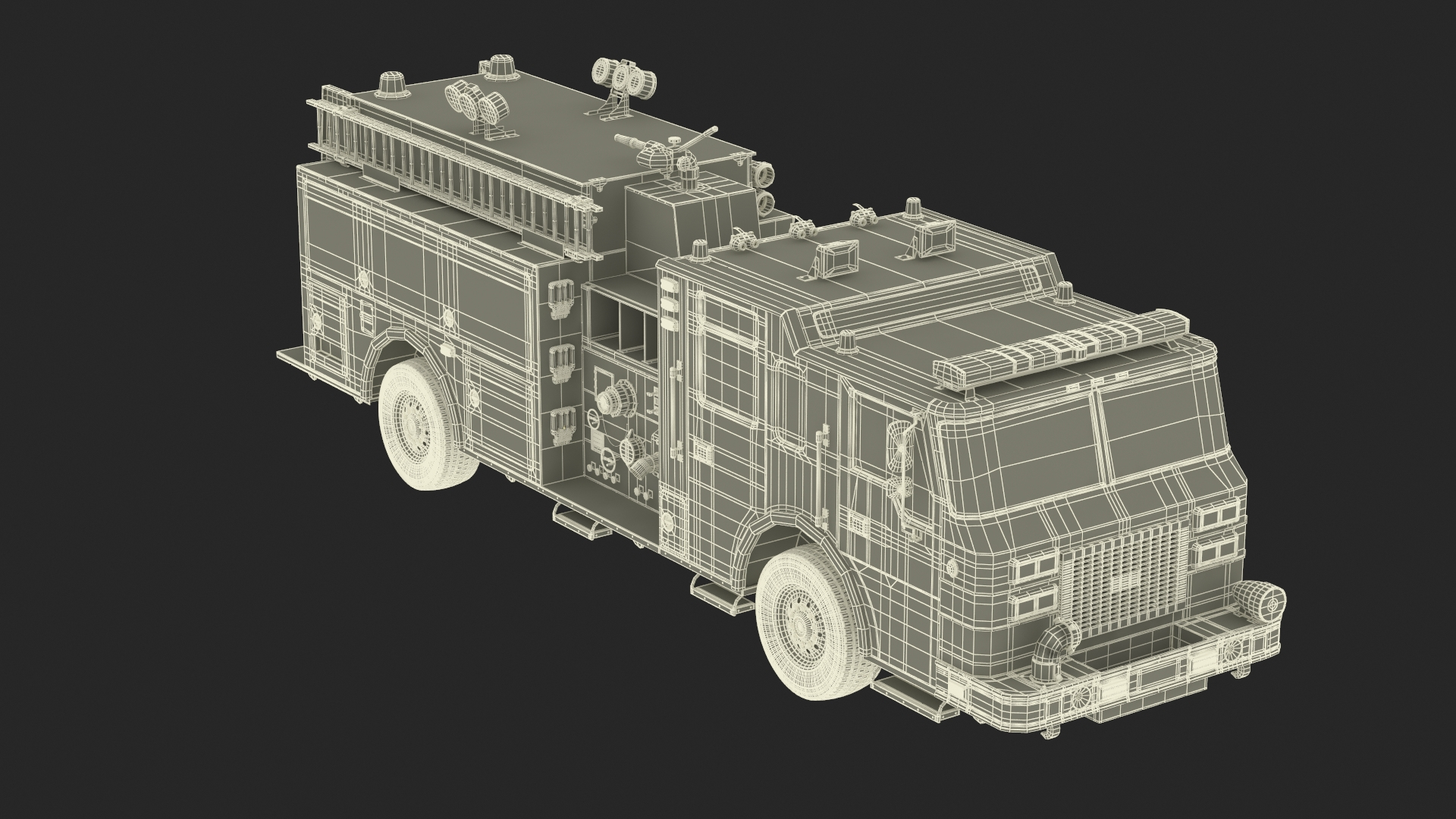 Fire Engine Rigged 3D Model - TurboSquid 2135016