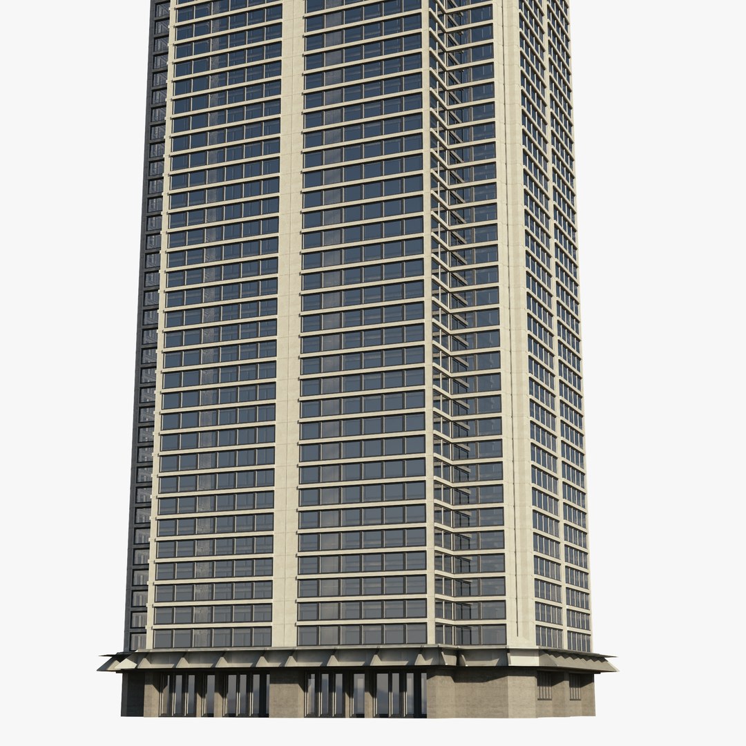 3D Model Building Skyscraper City Town Downtown Office Space Work ...