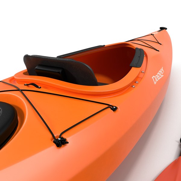 3d kayak orange paddle model