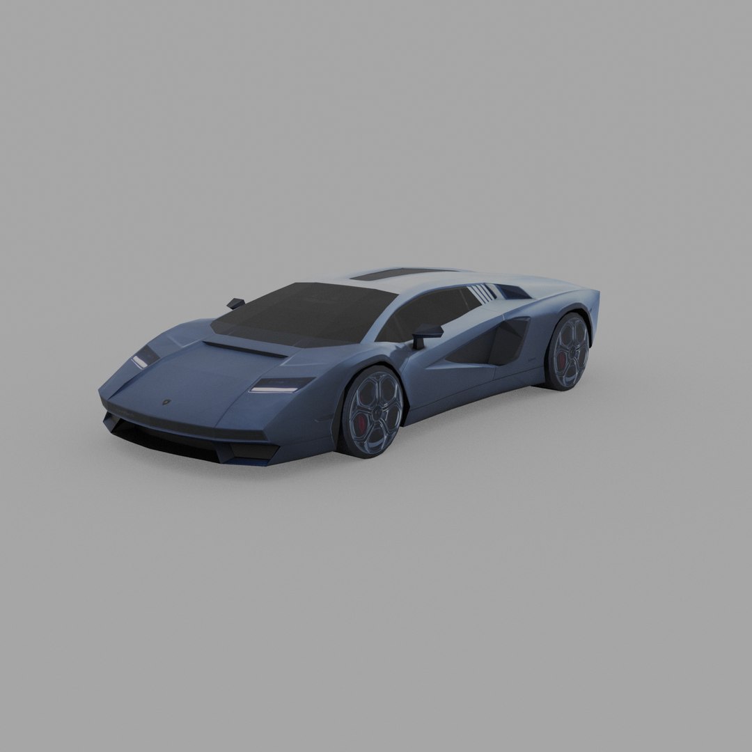 3D модель Lamborghini countach 2021 low poly - TurboSquid 1940136