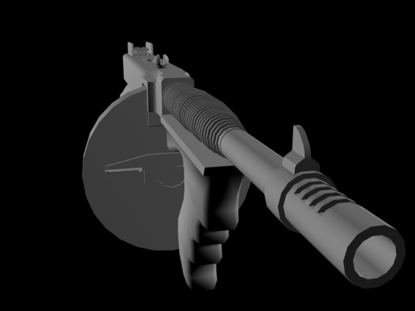 M1921 Thompson Chicago Tommy Gun 3d Max