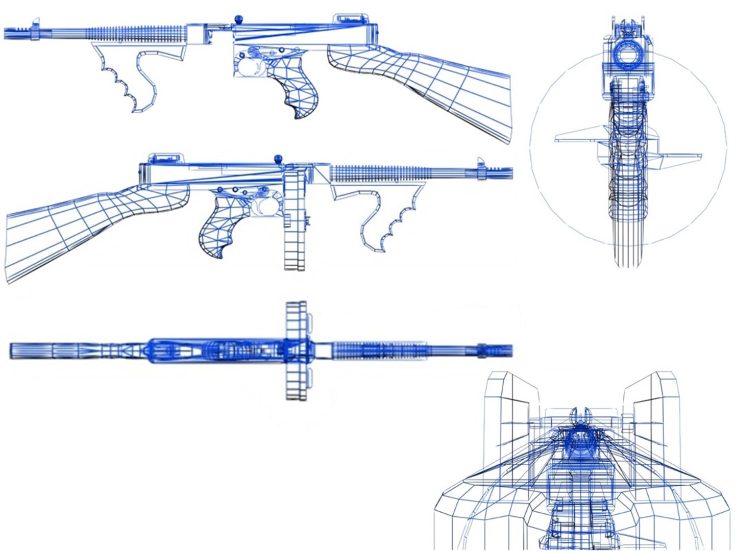 M1921 Thompson Chicago Tommy Gun 3d Max