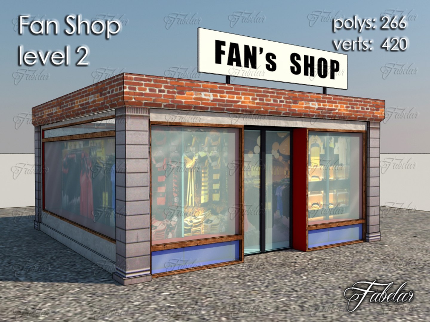 3d Model Fan Shop Level 2