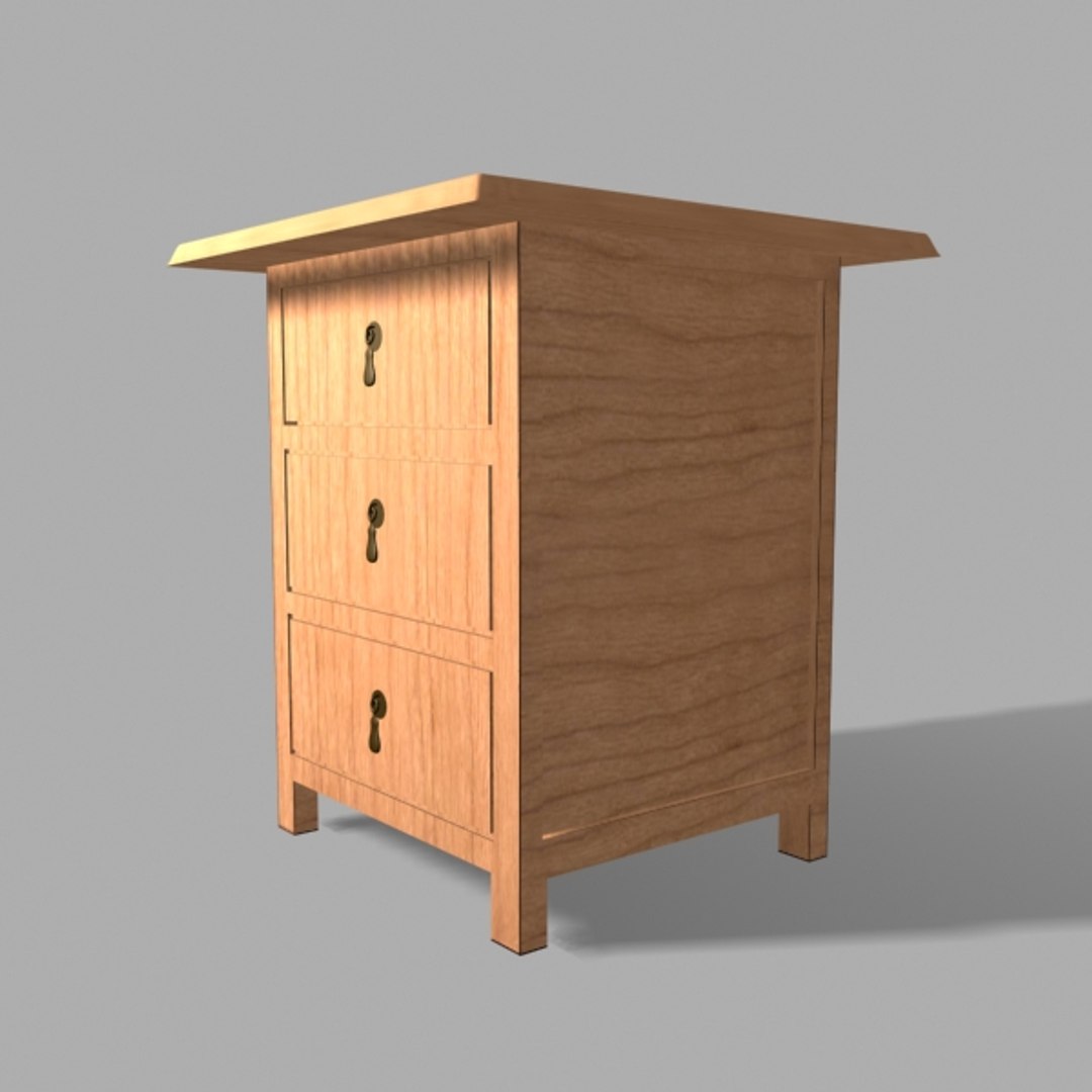 wooden cabinet obj