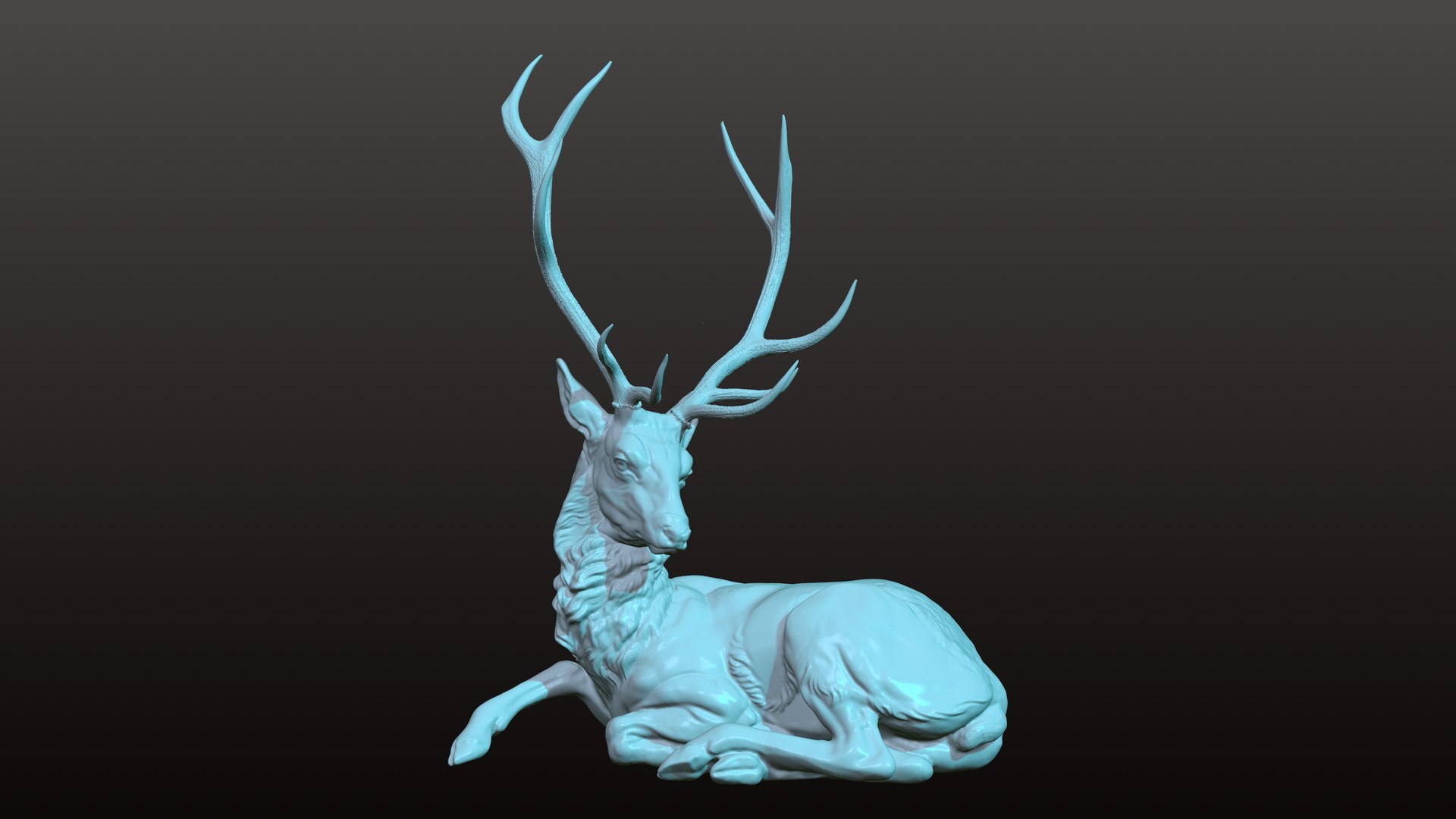 Realistic Resting Stag Sculpture - High Detail 3D Model 3D - TurboSquid ...