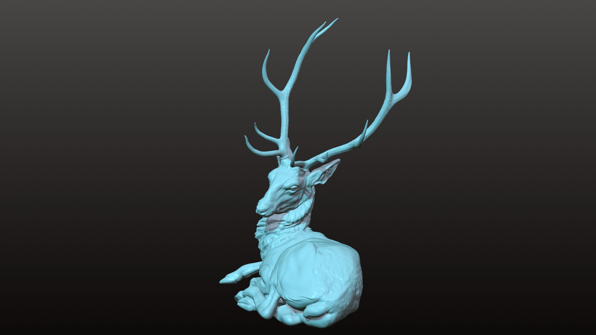 Realistic Resting Stag Sculpture - High Detail 3D Model 3D - TurboSquid ...