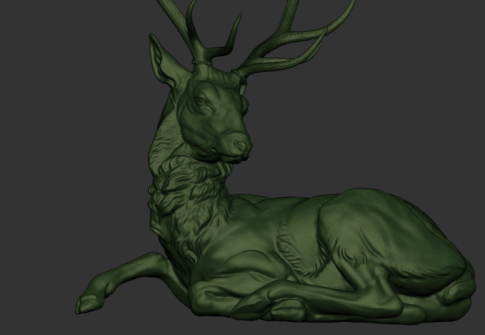 Realistic Resting Stag Sculpture - High Detail 3D Model 3D - TurboSquid ...