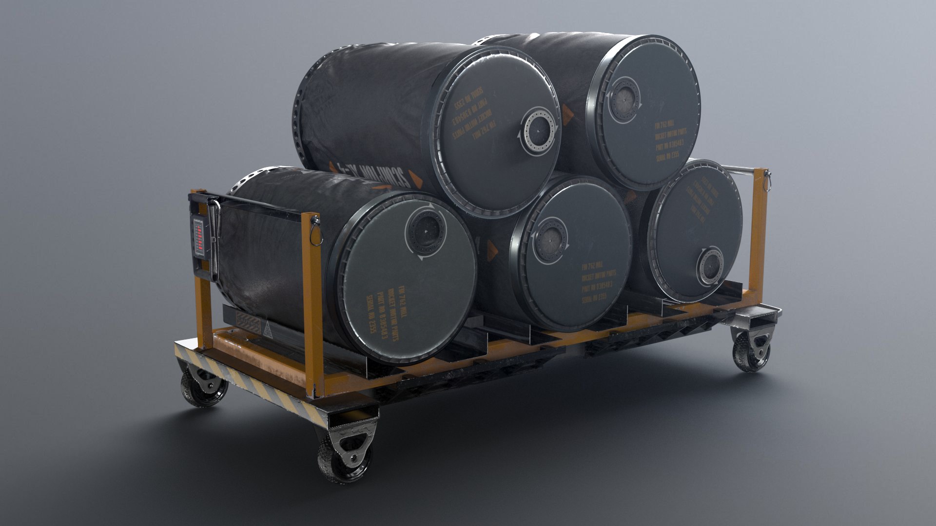 SciFi Loaded Barrel Trolley 3D Model - TurboSquid 1966756