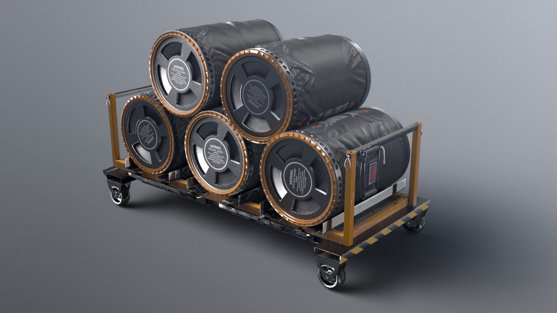 SciFi Loaded Barrel Trolley 3D Model - TurboSquid 1966756