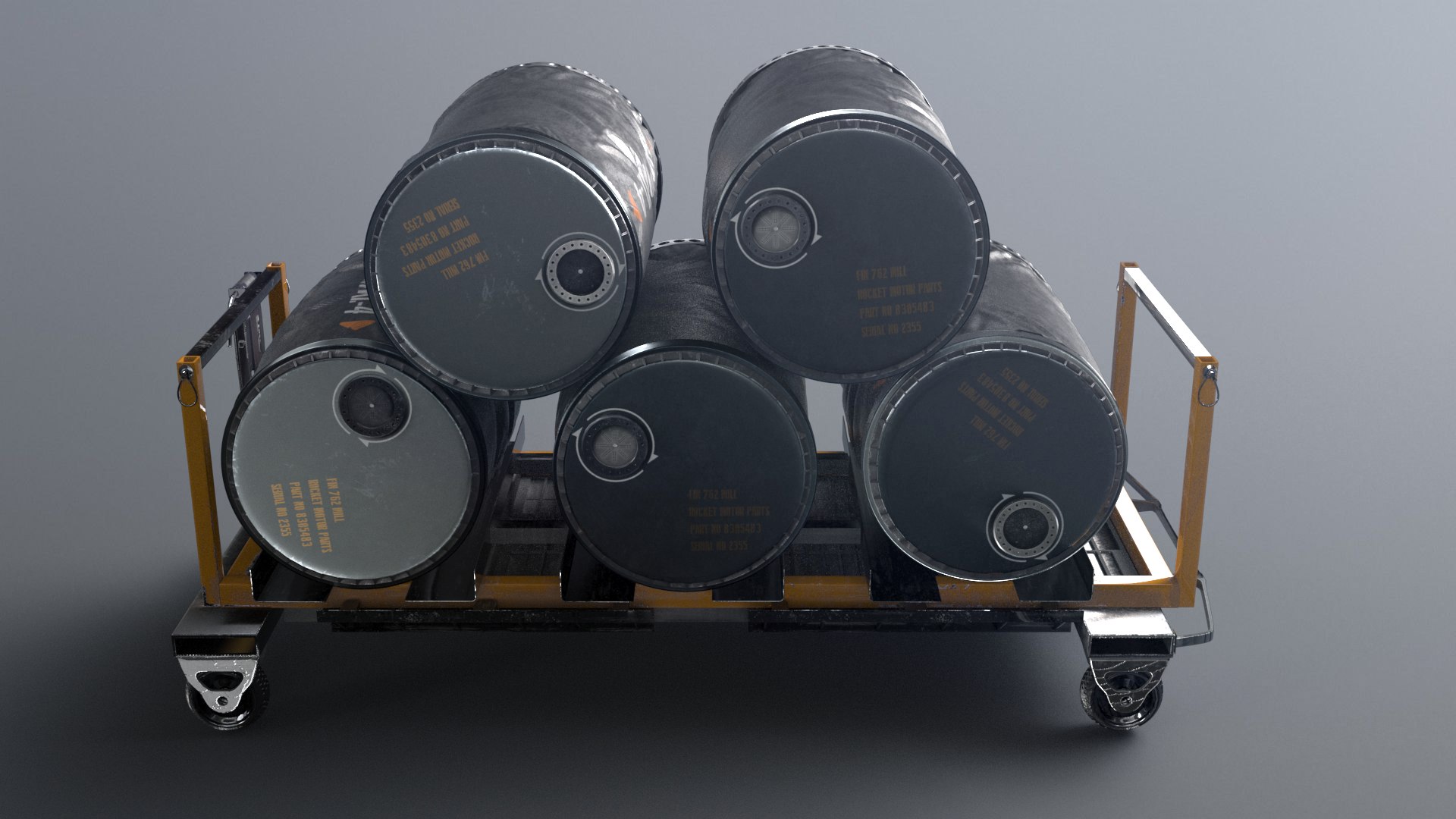 SciFi Loaded Barrel Trolley 3D Model - TurboSquid 1966756