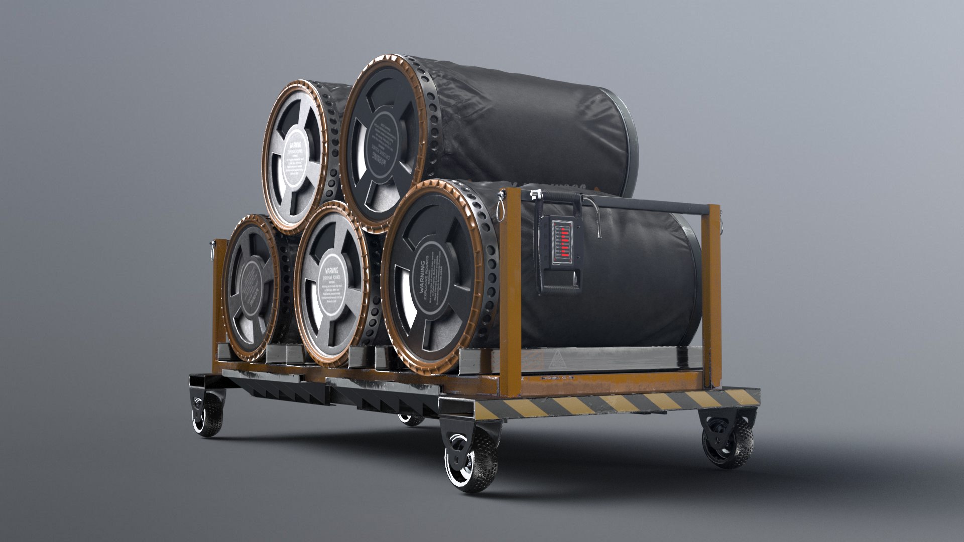 SciFi Loaded Barrel Trolley 3D Model - TurboSquid 1966756