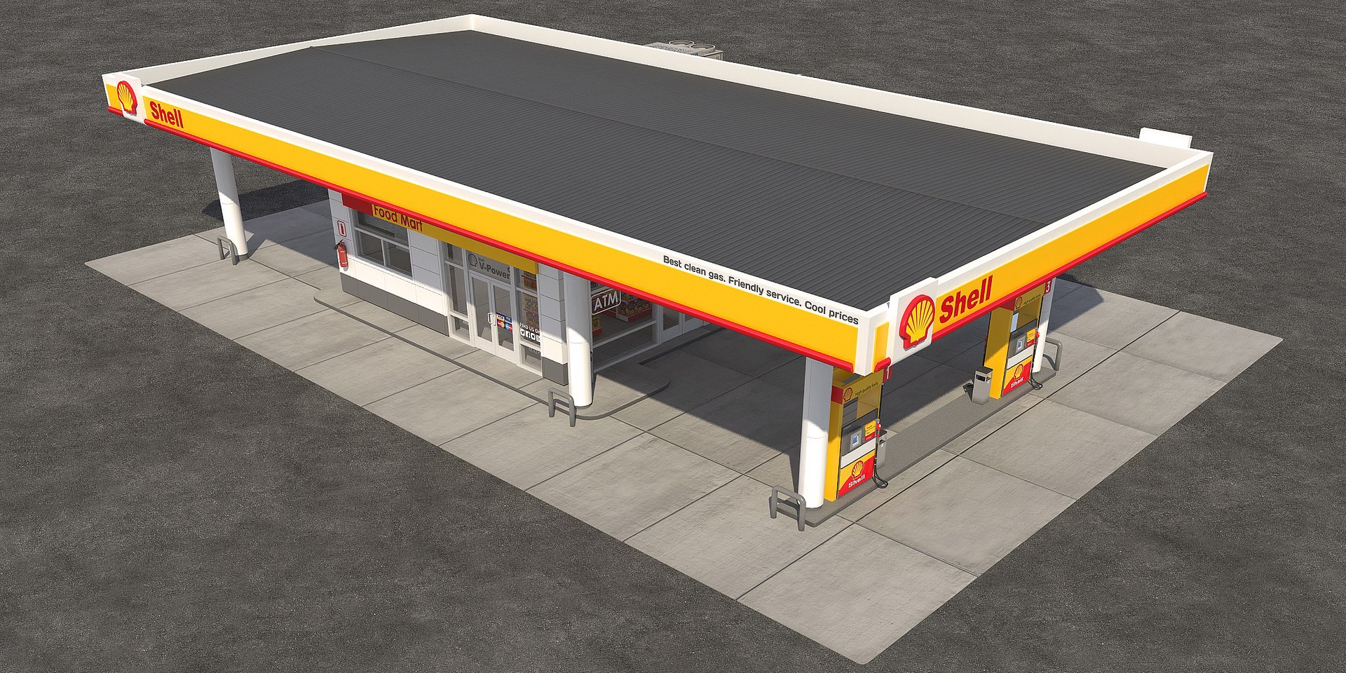 3D Model Shell Gas Station | 1147849 | TurboSquid