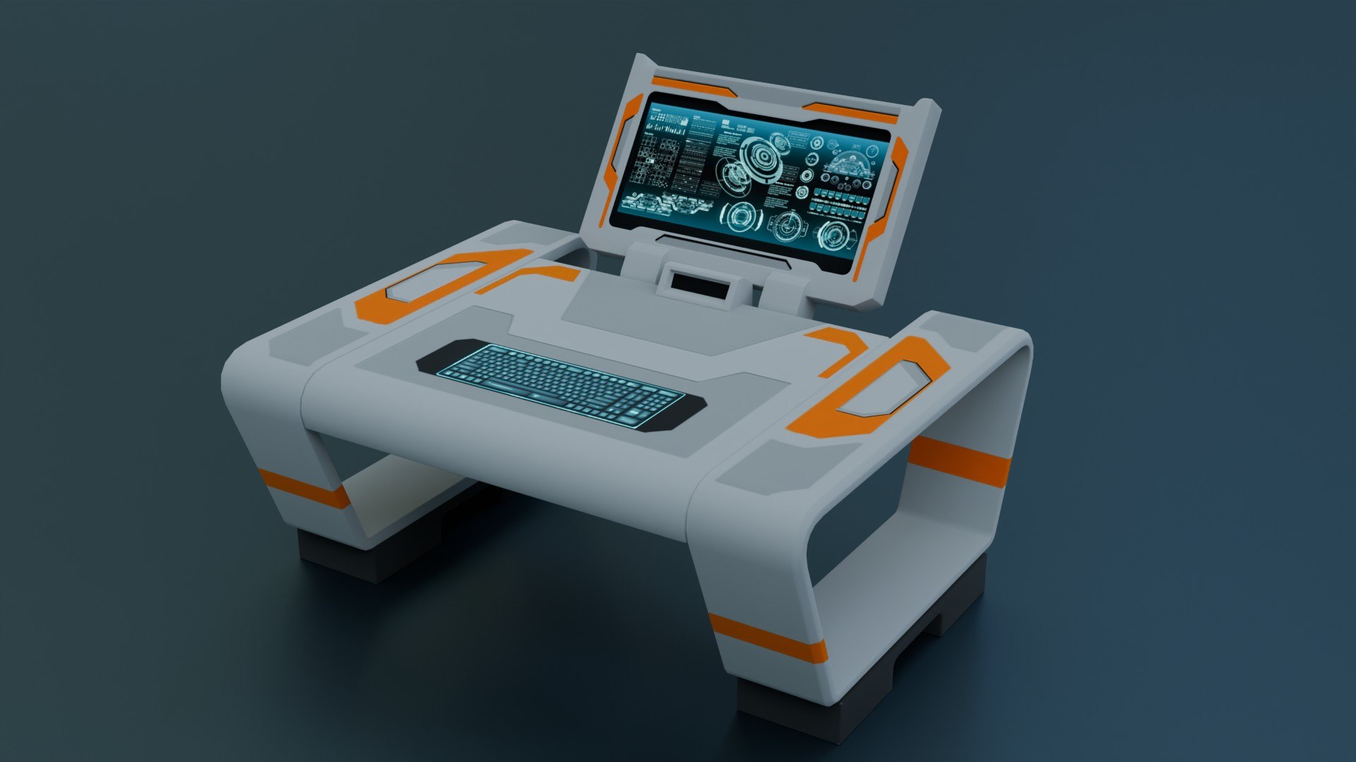 Sci-Fi Workspace - Low Poly - PBR - Game Ready 3D - TurboSquid 2279995