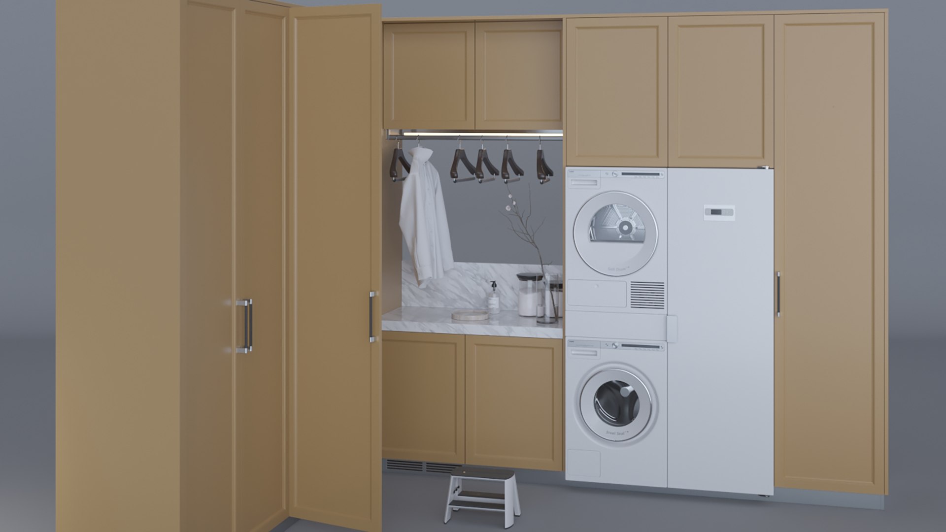 3D Laundry Room Shelves 2 Model - TurboSquid 1820407