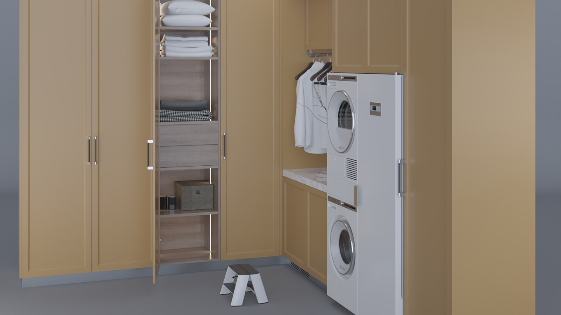 3D Laundry Room Shelves 2 Model - TurboSquid 1820407