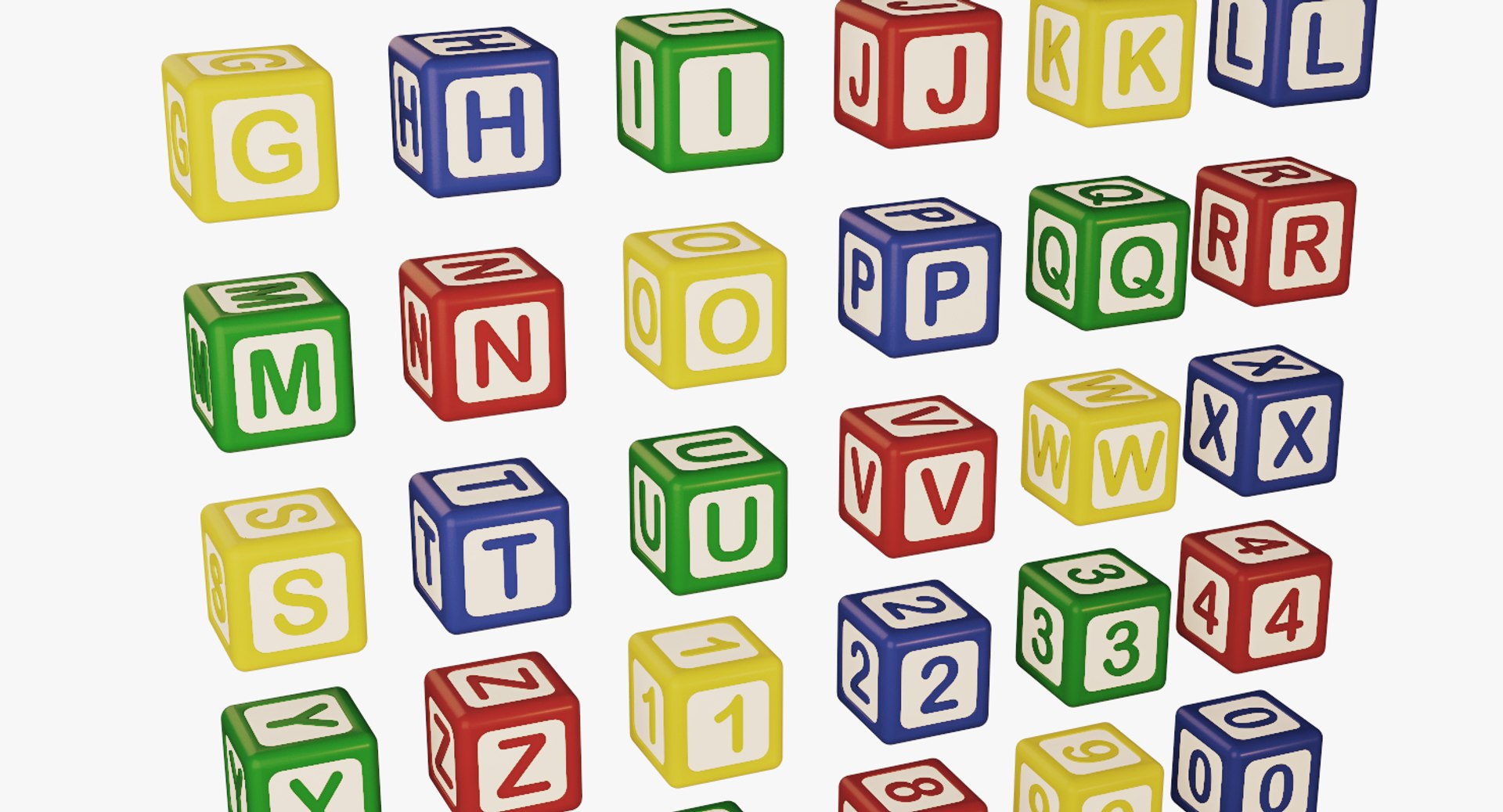 Alphabet Colored Cubes - 3D Model - TurboSquid 1266709