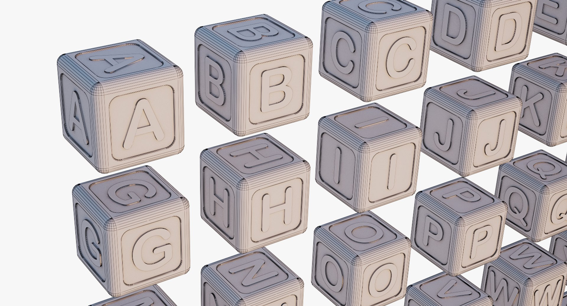 Alphabet Colored Cubes - 3D Model - TurboSquid 1266709
