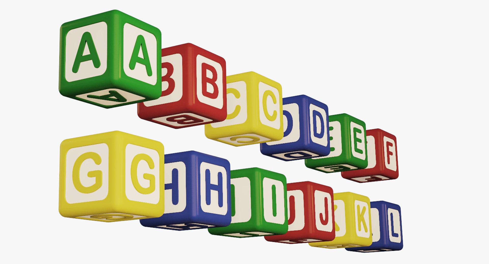 Alphabet Colored Cubes - 3D Model - TurboSquid 1266709