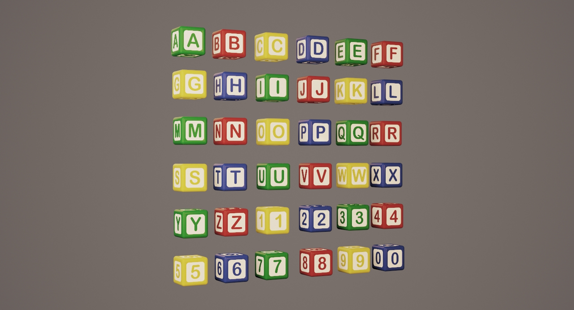 Alphabet Colored Cubes - 3D Model - TurboSquid 1266709
