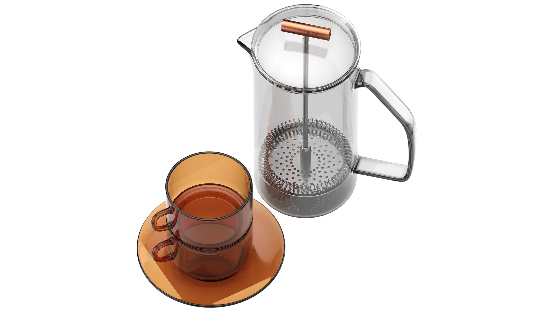 3D Set Of Teapot And Cups - TurboSquid 2434693