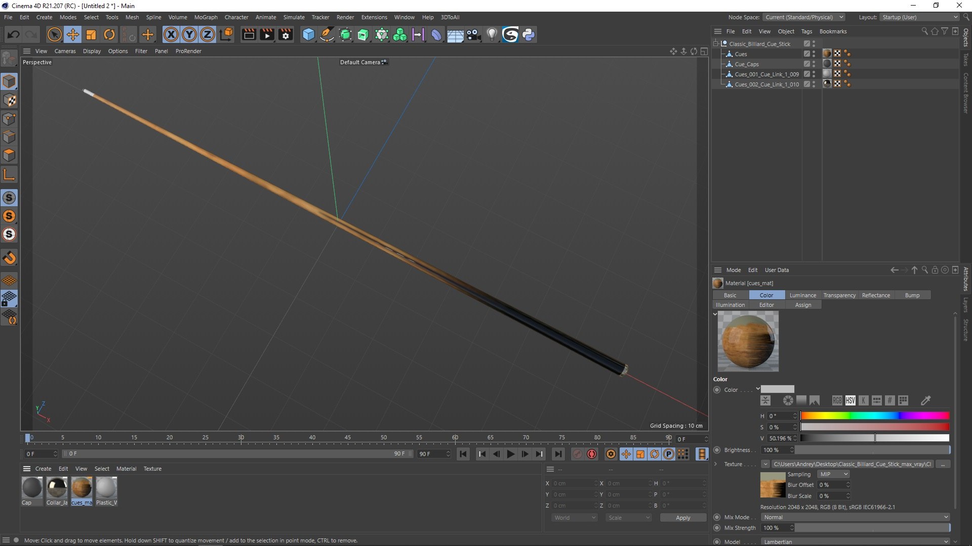 Classic Billiard Cue Stick 3D - TurboSquid 2246775