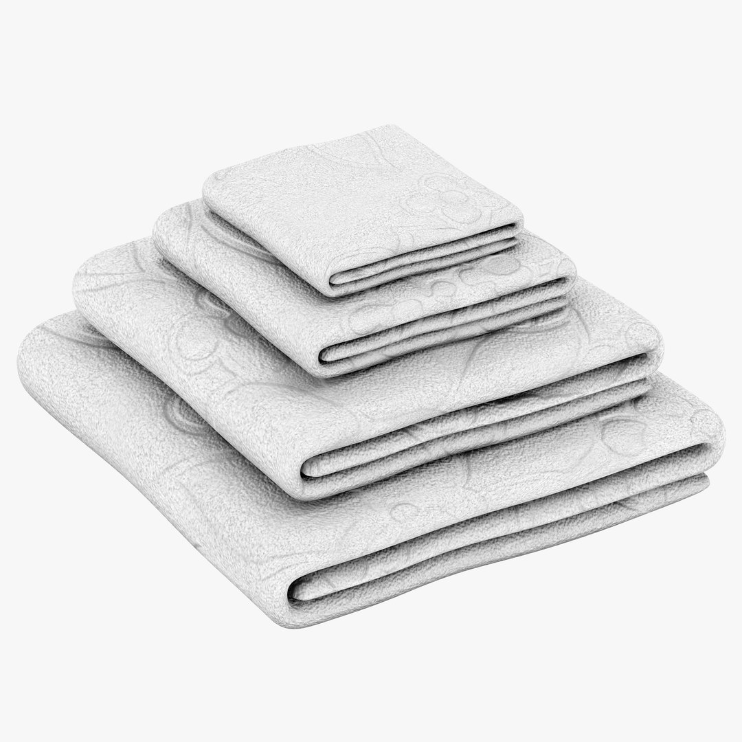 bath towels set 3d model