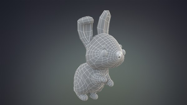 Cute cartoon bunny 2 3D model - TurboSquid 1429889