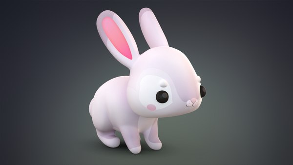 Cute cartoon bunny 2 3D model - TurboSquid 1429889