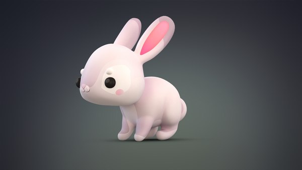 Cute cartoon bunny 2 3D model - TurboSquid 1429889