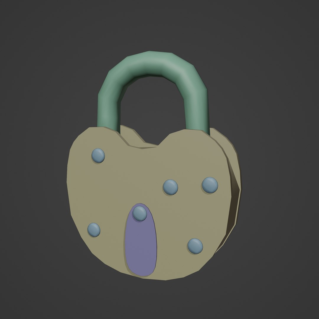 Padlock Low Poly with Loop Rivets Keyhole and Cap 3D model - TurboSquid ...