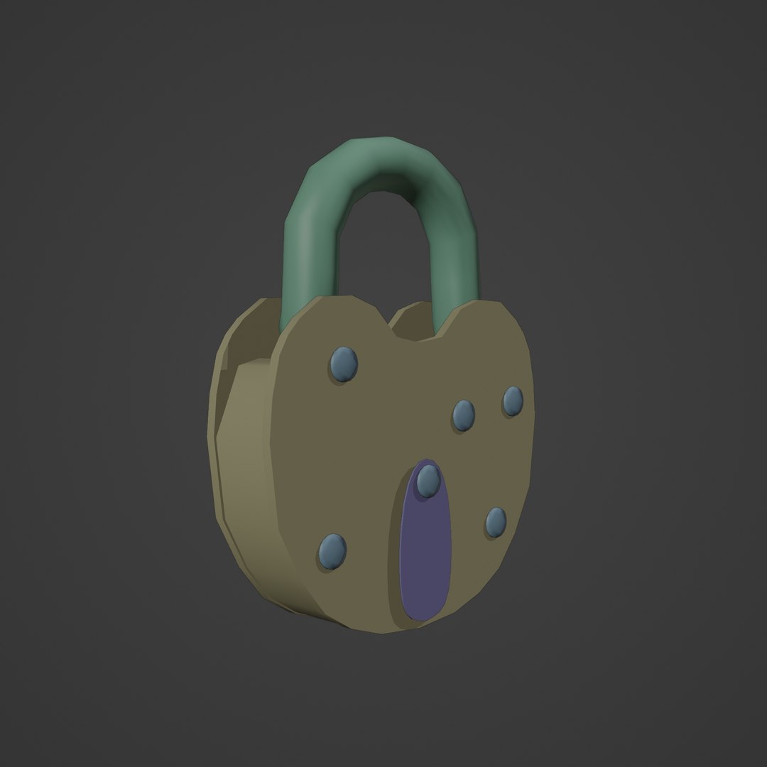 Padlock Low Poly with Loop Rivets Keyhole and Cap 3D model - TurboSquid ...