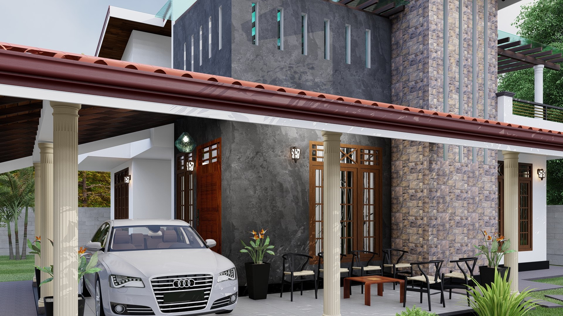 3D Double storey house 001 model - TurboSquid 2113003