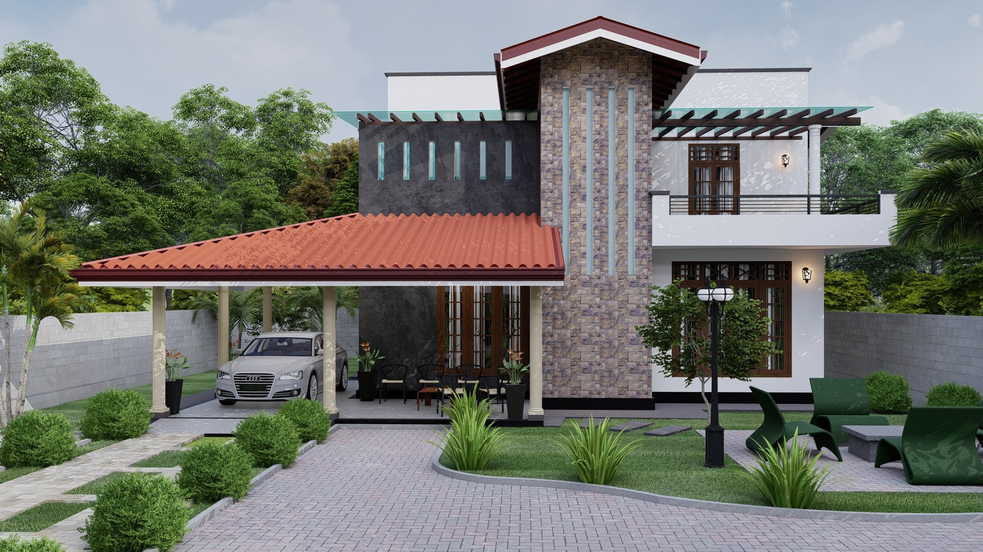 3D Double storey house 001 model - TurboSquid 2113003