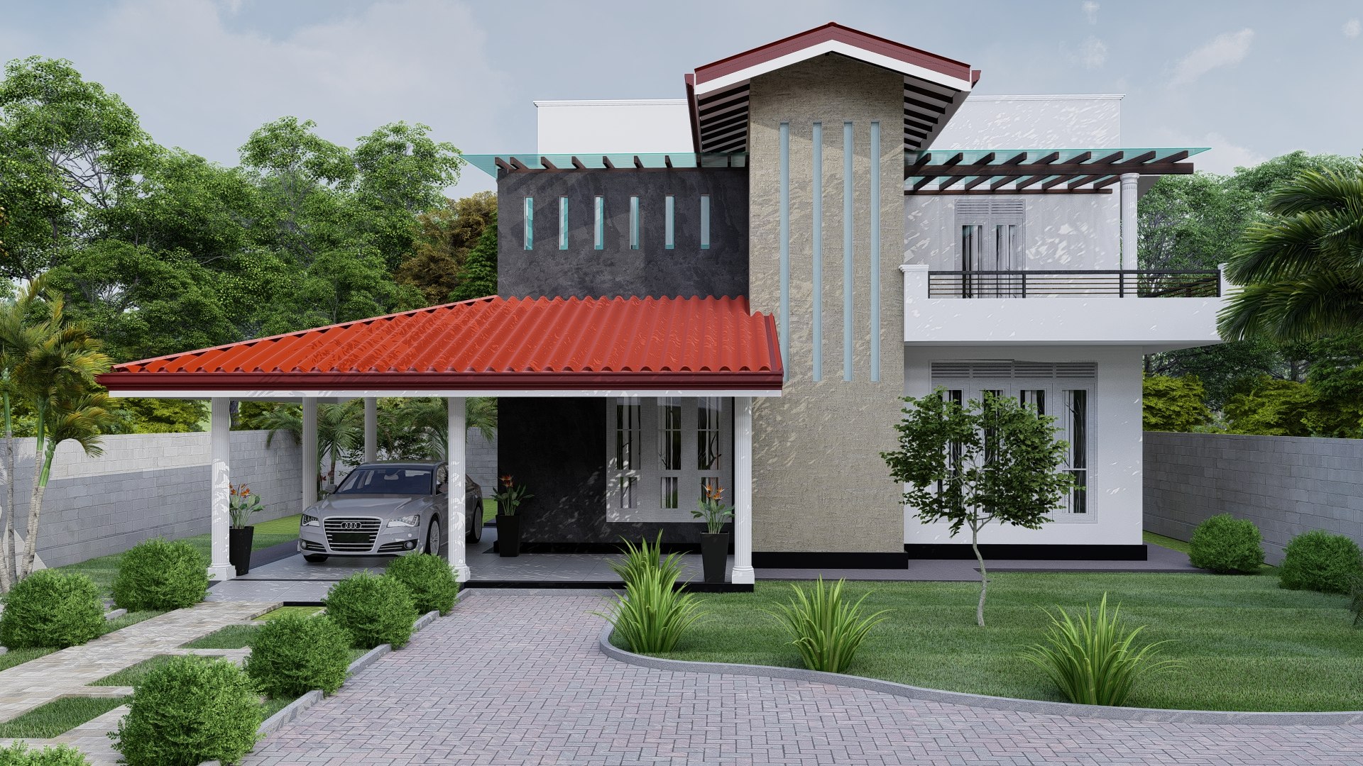 3D Double storey house 001 model - TurboSquid 2113003