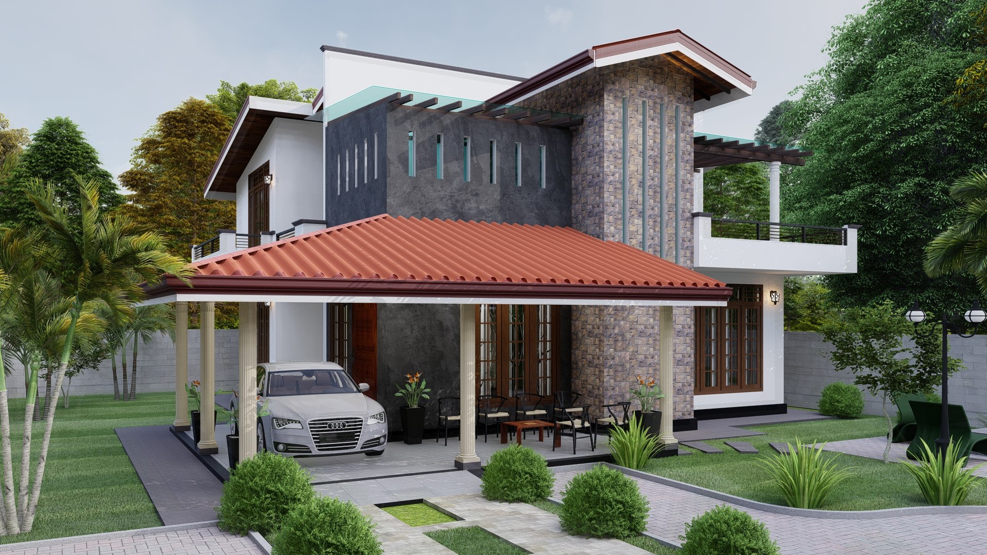 3D Double storey house 001 model - TurboSquid 2113003