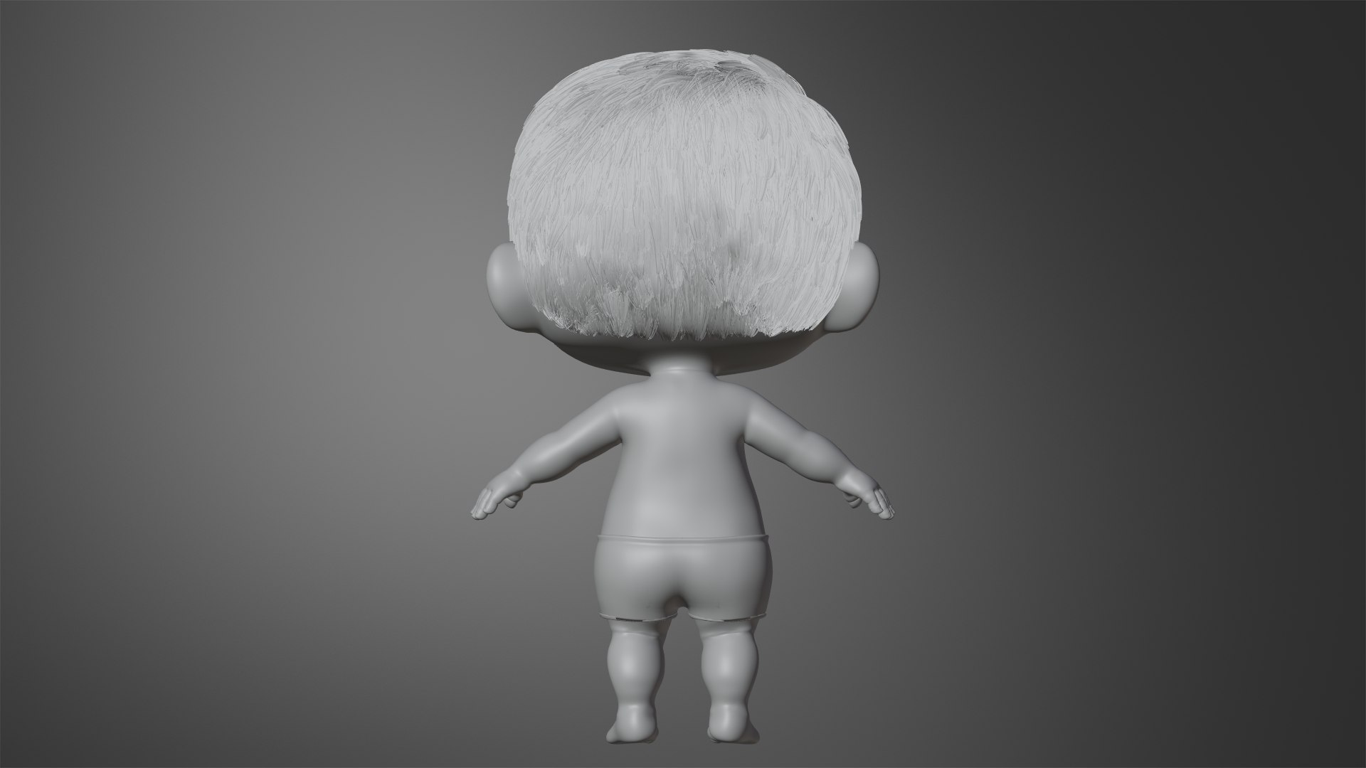 3D Grey Cartoon Baby Character - TurboSquid 1690760