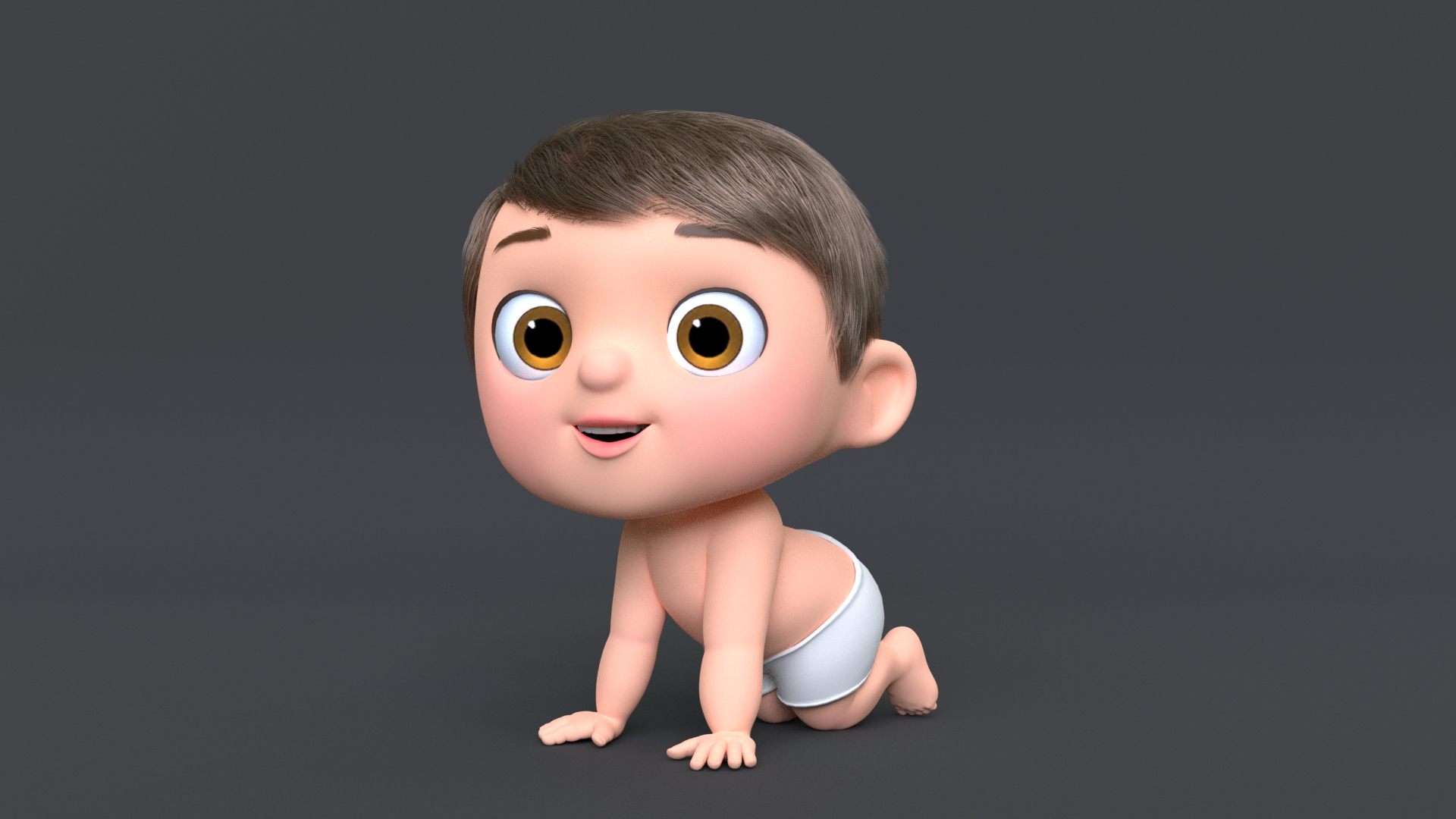 modelo 3d Personaje de bebé de dibujos animados gris - TurboSquid 1690760